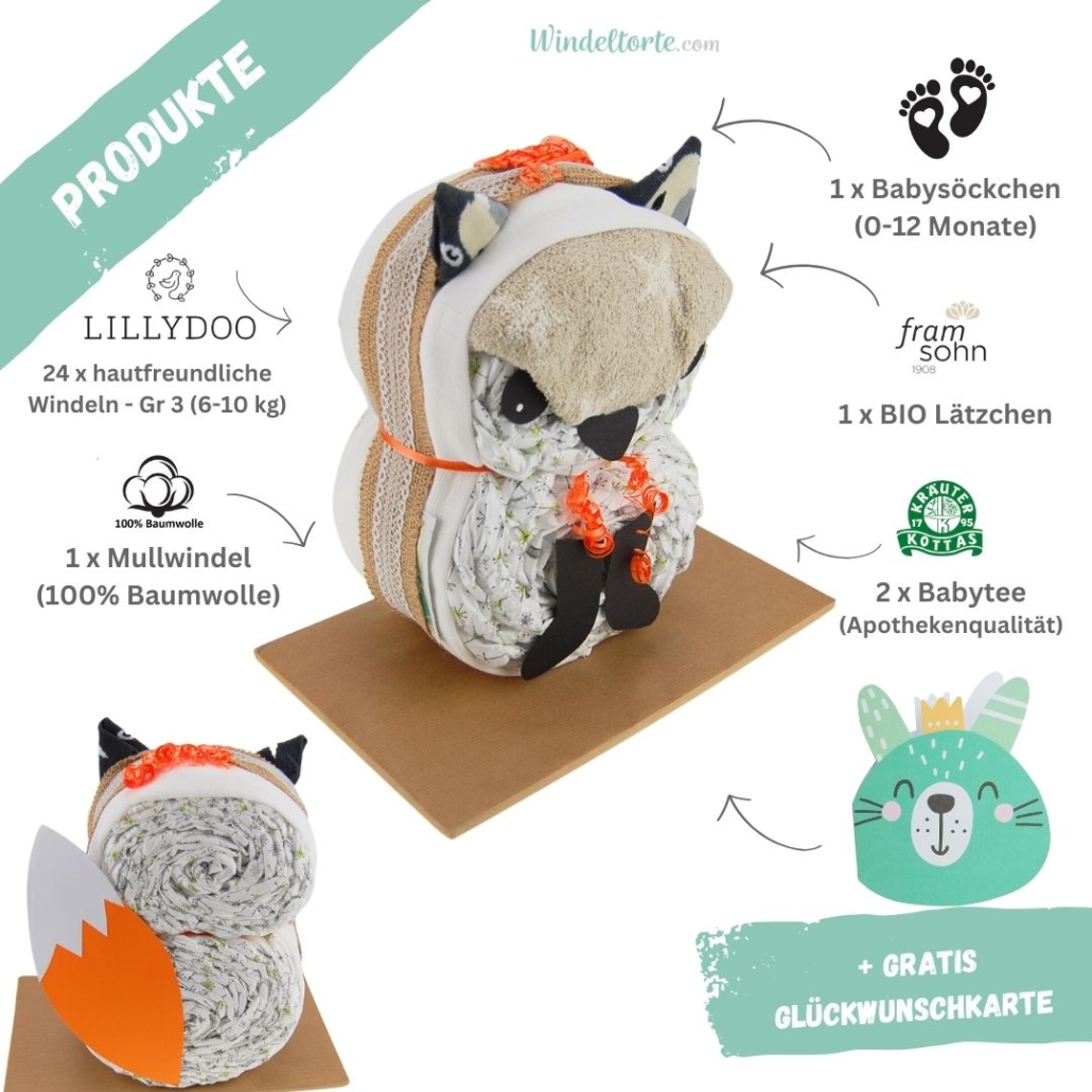 Windelfuchs Vintage Boho Stil online kaufen » WINDELTORTE.com