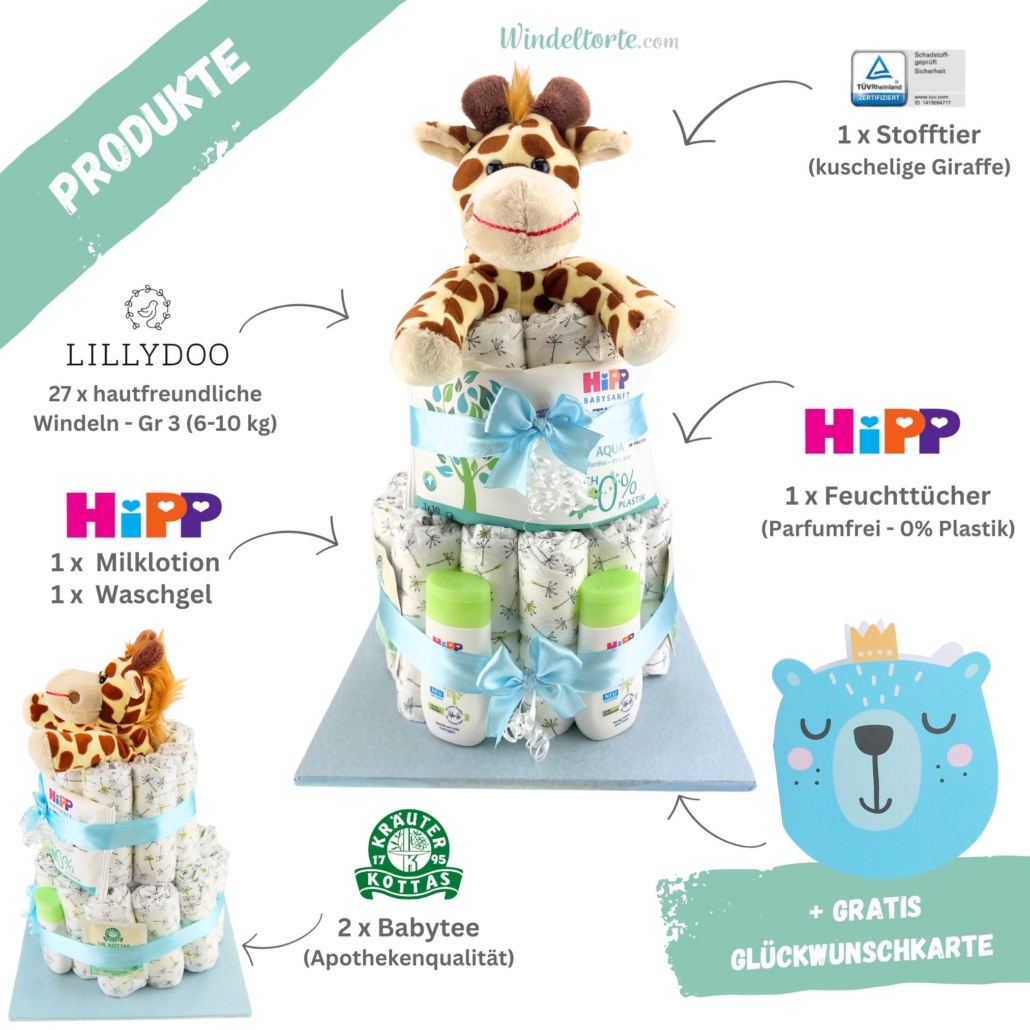 Windeltorte für Jungen online bestellen | WINDELTORTE.com