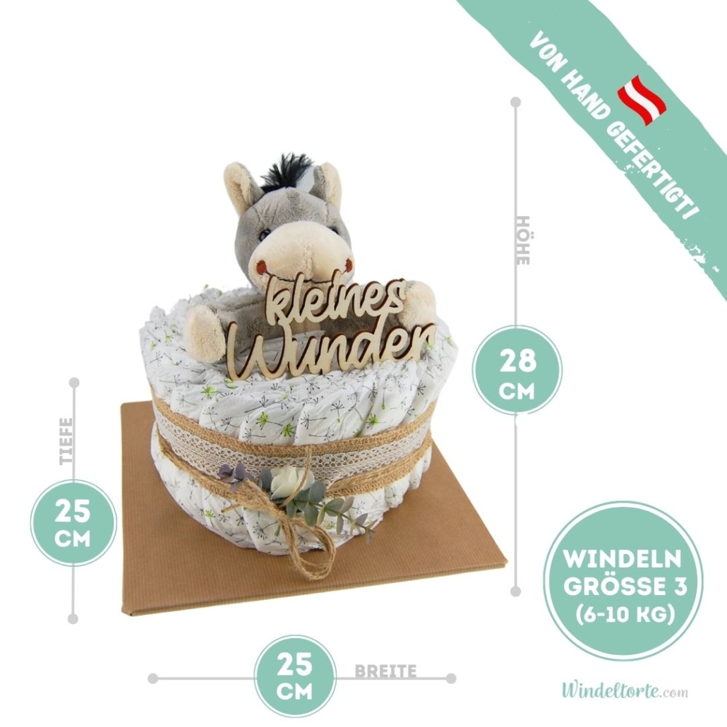 Windeltorte Vintage Boho Stil Klein online kaufen » WINDELTORTE.com