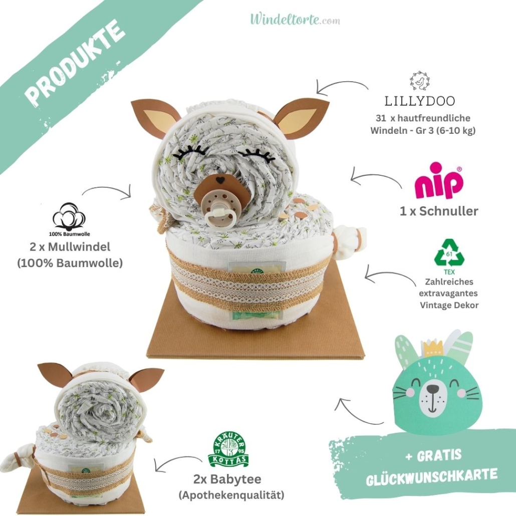 Windeltorte Vintage - Boho » WINDELTORTE.com