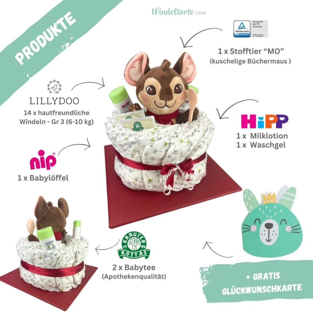 Windeltorte Mo Klein online kaufen » WINDELTORTE.com
